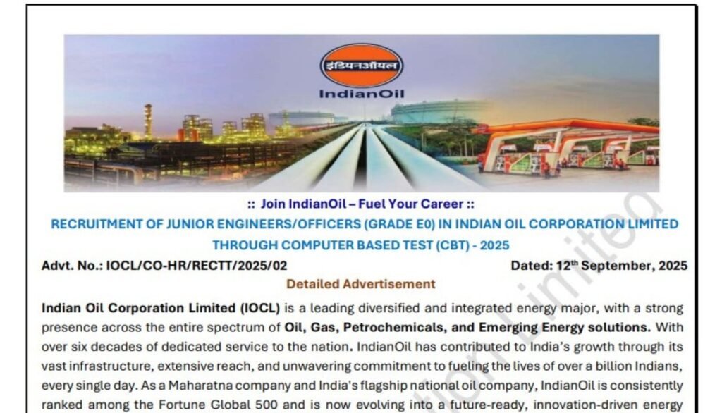 IOCL Junior Engineer Recruitment 2025 | రూ.10 లక్షల ప్యాకేజీతో IOCL ...